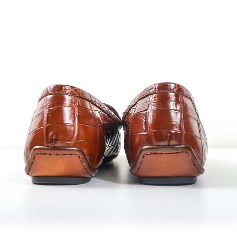 RUNIC LOAFERS SHOES CROCO LEATHER (BROWN) | Cellini Signature