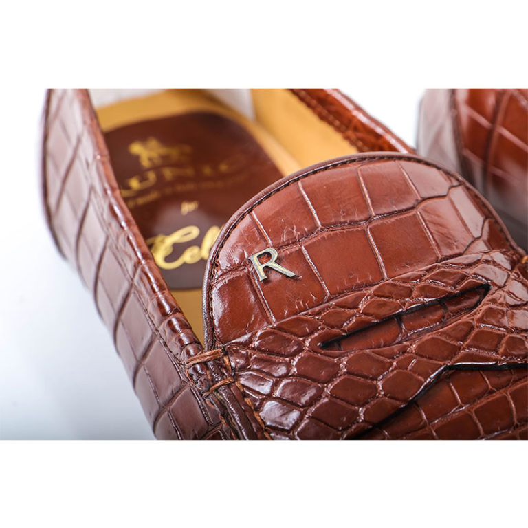 RUNIC LOAFERS SHOES CROCO LEATHER (BROWN) | Cellini Signature