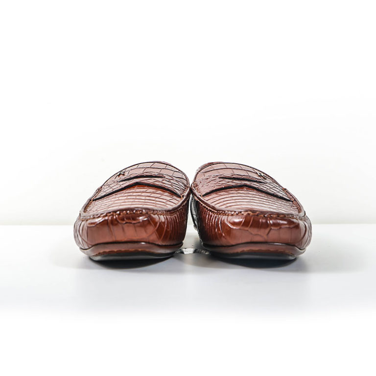 RUNIC LOAFERS SHOES CROCO LEATHER (BROWN) | Cellini Signature